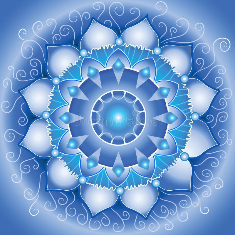 Abstract Blue Pattern, Mandala Stock Vector - Illustration of ...