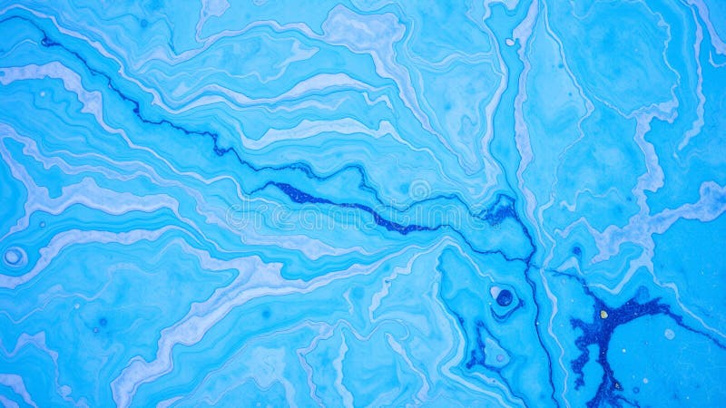 Abstract Blue Patterns Created from Fluid Art Technique Stock ...