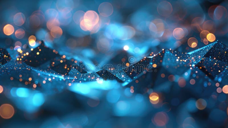 Abstract Blue Digital Data Streams on a Dark Background. Digital Image ...