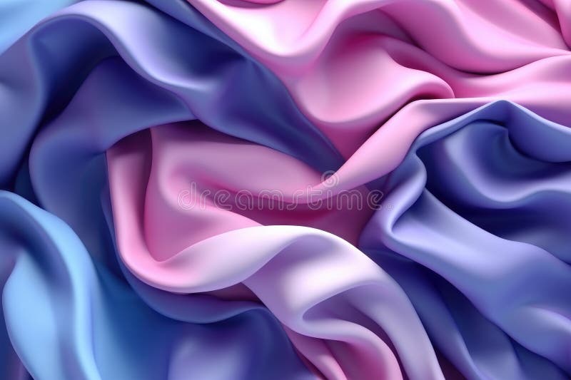 Abstract Blue and Pink Background with Folded Textile Ruffle ...