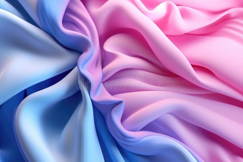 Abstract Blue and Pink Background with Folded Textile Ruffle ...