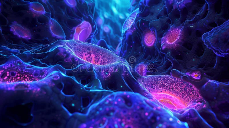 Abstract Blue and Pink Cell Structure Stock Image - Image of detail ...