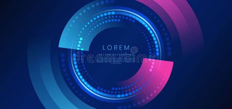 Abstract Blue and Pink Circle Element and Dot Technology Connection ...