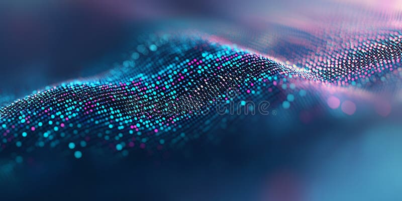 Abstract Blue Pink Data Wave Background Digital Technology Futuristic ...