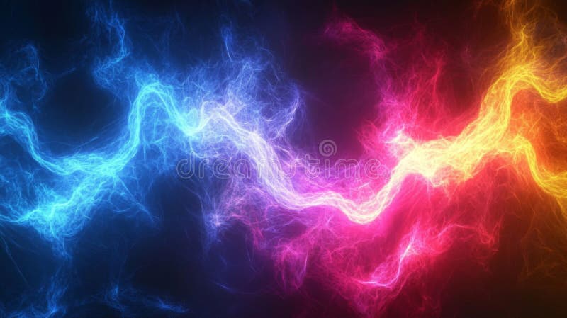 Abstract Blue and Pink Energy Flowing Streams Stock Illustration ...