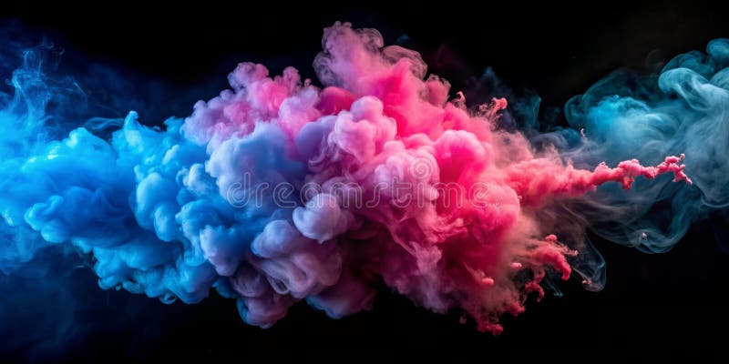 Abstract Blue and Pink Ink Exploding in Water, Abstract Art, Ink ...