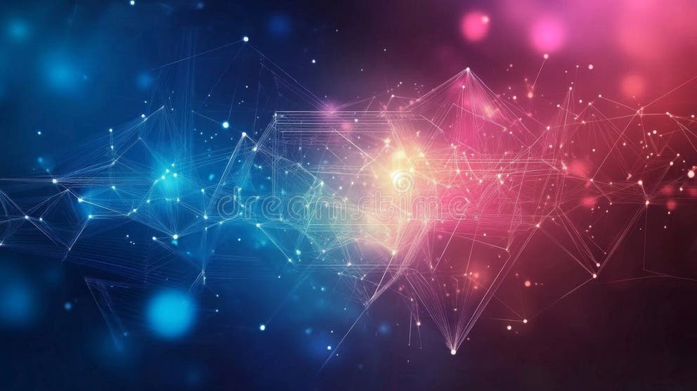 Abstract Blue Pink Network Connection Background Stock Illustration ...