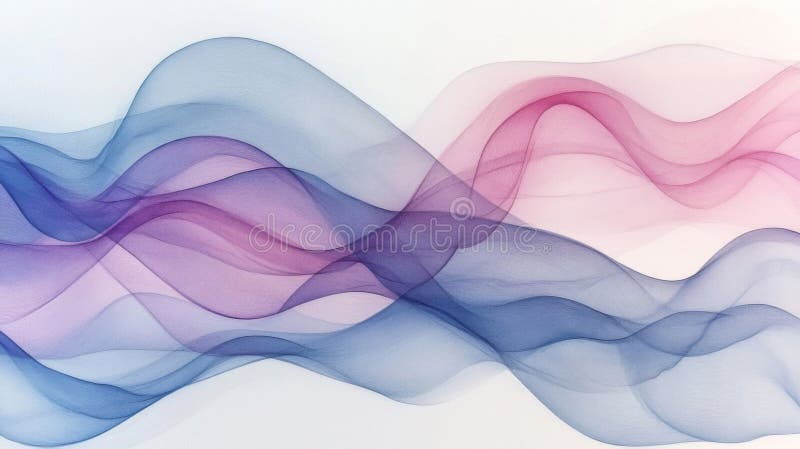 Abstract Blue and Pink Wave Design Artwork Stock Illustration ...