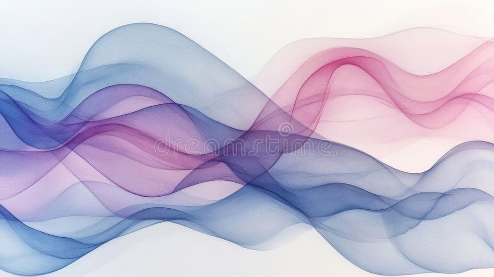 Abstract Blue and Pink Wave Design Artwork Stock Illustration ...
