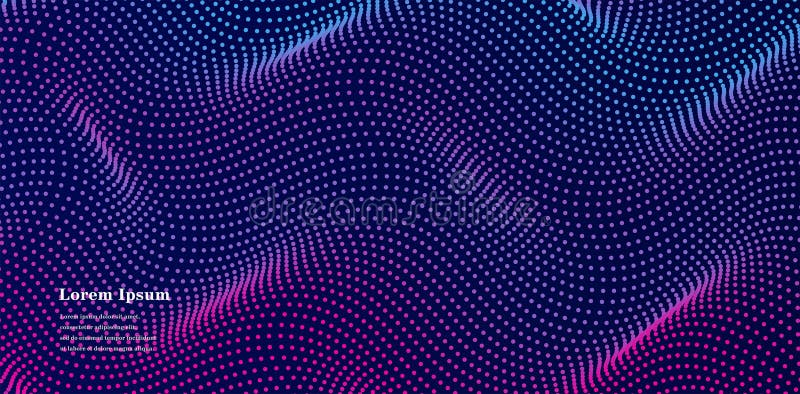 Abstract Blue Pink Wave, Geometric Dot Pattern Background, Scientific ...