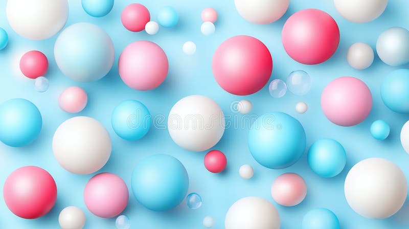 Abstract Blue Pink and White Spheres Stock Illustration - Illustration ...