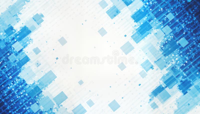 Abstract Blue Pixel Grid Background. Modern Techy Design. Geometric ...