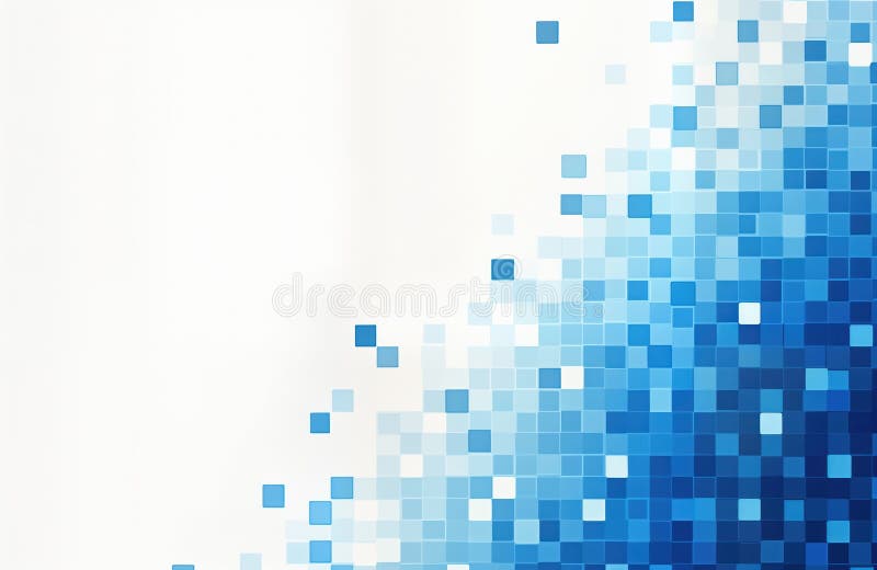 Abstract Blue Pixel Grid Background. Modern, Techy Design. Geometric ...