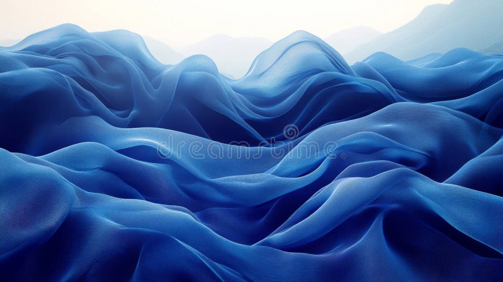 Abstract Blue Pixel Wave Landscape Stock Illustration - Illustration of ...