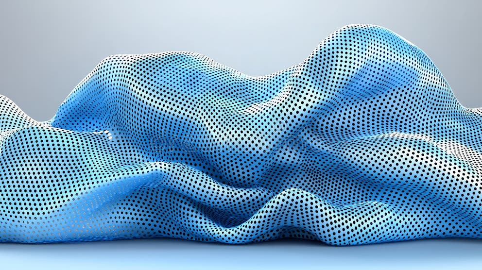 Abstract Blue Pixelated Fabric Form Digital Rendering - Generative AI ...