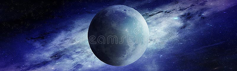 Abstract Blue Planet in Space, Nebula, Stars Shine and Shine, 3d ...