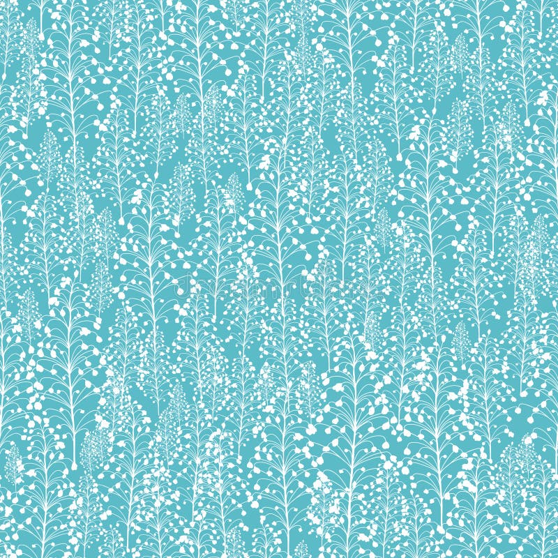 Abstract Blue Plants Seamless Pattern Background Stock Vector ...