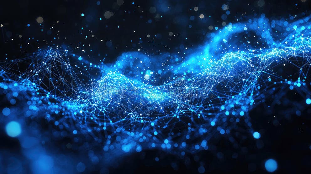 Abstract Blue Plexus Background with Connecting Dots and Lines for ...