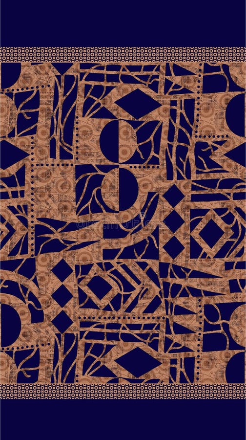 Abstract Colorful Block Print Pattern Stock Illustration - Illustration ...