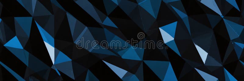 Abstract Blue Polygon Triangles on Black Background Design Ai Generated Stock Illustration ...