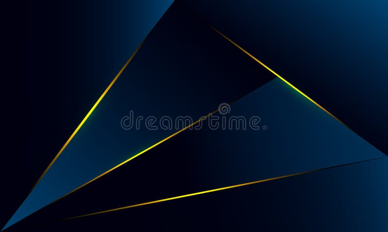 Abstract Blue Polygon Triangles Shape Pattern Background with Golden ...