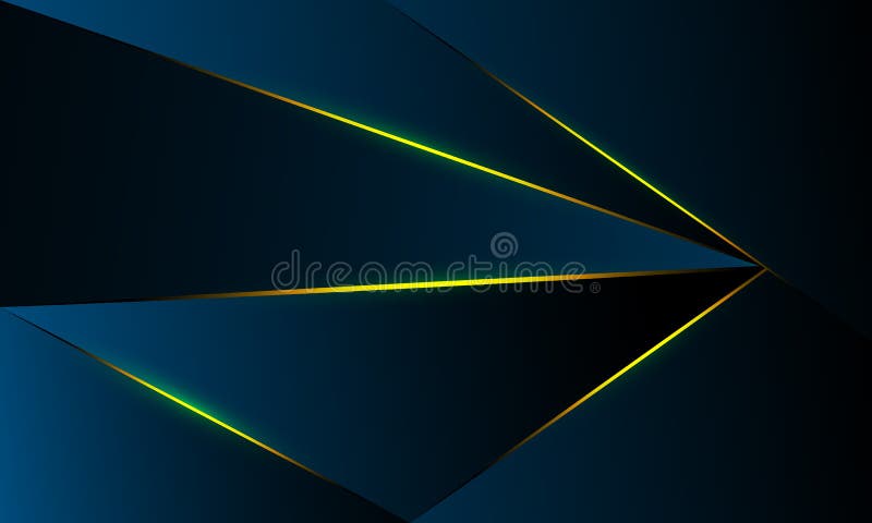 Abstract Blue Polygon Triangles Shape Pattern Background with Golden ...