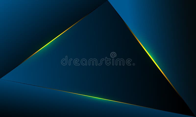 Abstract Blue Polygon Triangles Shape Pattern Background with Golden ...