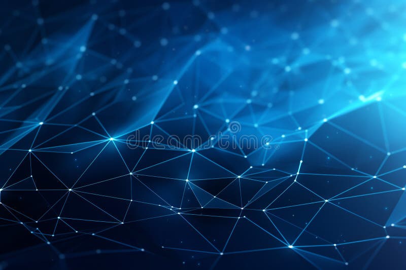 Abstract Blue Polygonal Background with Connecting Dots and Lines - Ai ...
