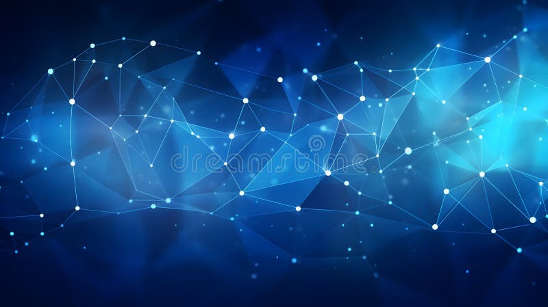 Abstract Blue Polygonal Network Background Stock Illustration ...