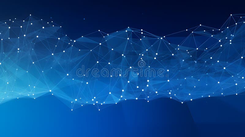 Abstract Blue Polygonal Network Background Stock Illustration ...