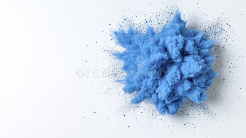 Abstract Blue Powder Explosion on White Background Stock Illustration ...