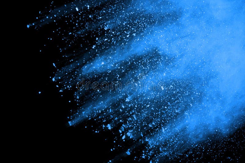 Abstract Blue Powder Splatted Background. Colorful Powder Explosion on ...