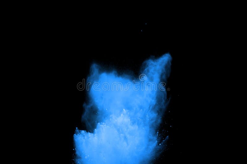 Abstract Blue Powder Splatted Background. Colorful Powder Explosion on ...