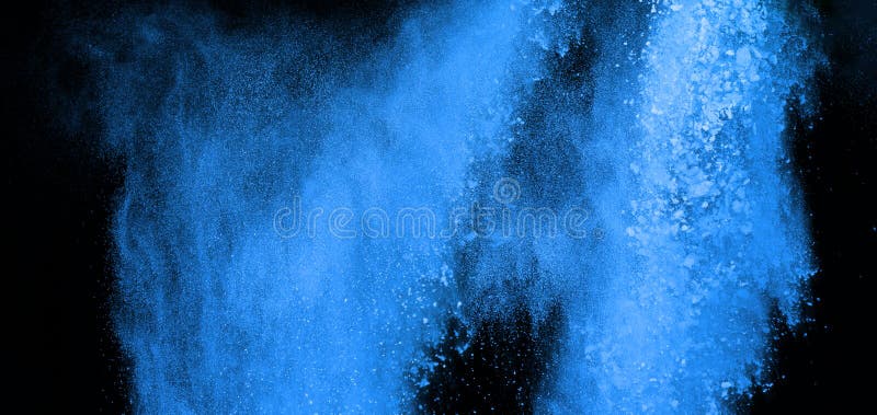 Abstract Blue Powder Splatted Background. Colorful Powder Explosion on ...