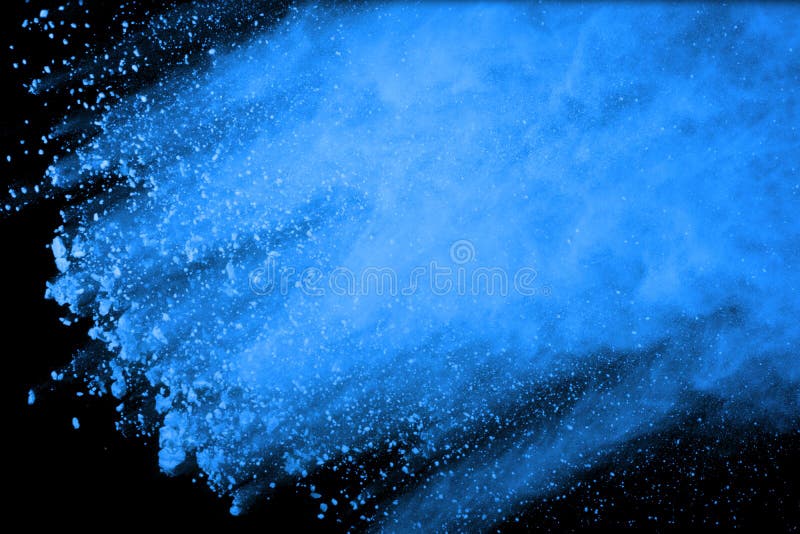 Abstract Blue Powder Splatted Background. Colorful Powder Explosion on ...