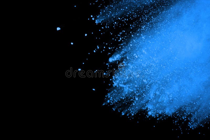 Abstract Blue Powder Splatted Background. Colorful Powder Explosion on ...
