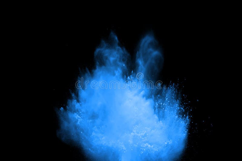 Abstract Blue Powder Splatted Background. Colorful Powder Explosion on ...