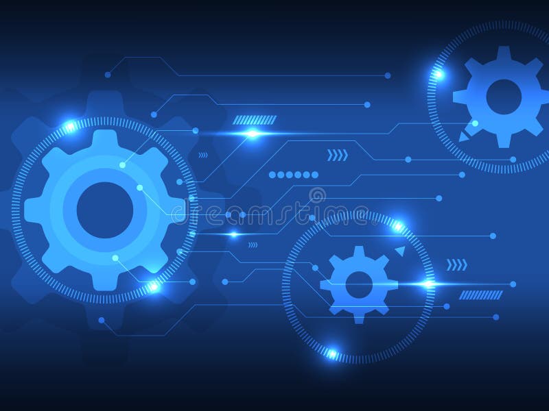 Abstract Blue Power Cyber Digital Technology Futuristic Background ...