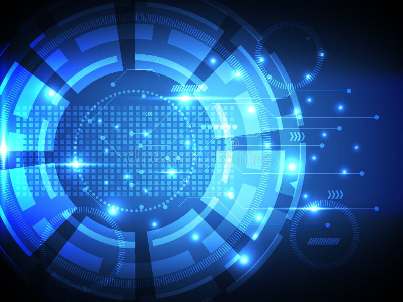 Abstract Blue Power Cyber Digital Technology Futuristic Background ...
