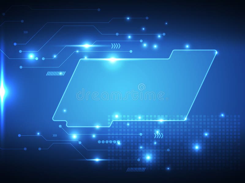 Abstract Blue Power Cyber Digital Technology Futuristic Background ...