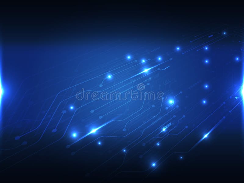 Abstract Blue Power Cyber Digital Technology Futuristic Background ...