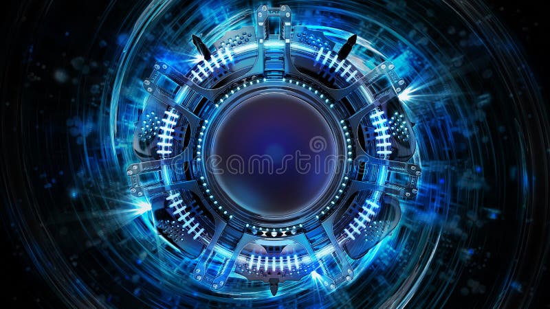 Abstract Blue Powerful Spherical Technology Vision Stock Illustration ...
