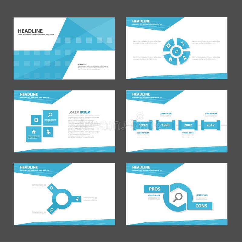 Abstract Blue Presentation Template Infographic Elements Flat Design ...
