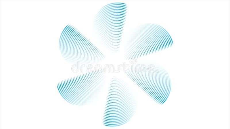 Abstract Blue Propeller Linear Circle Shape on a White Background Stock ...