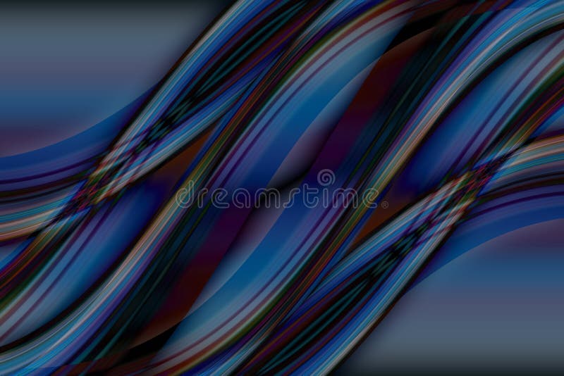 Abstract Blue Psychedelic Background, Shiny Waves Stock Illustration - Illustration of shiny ...