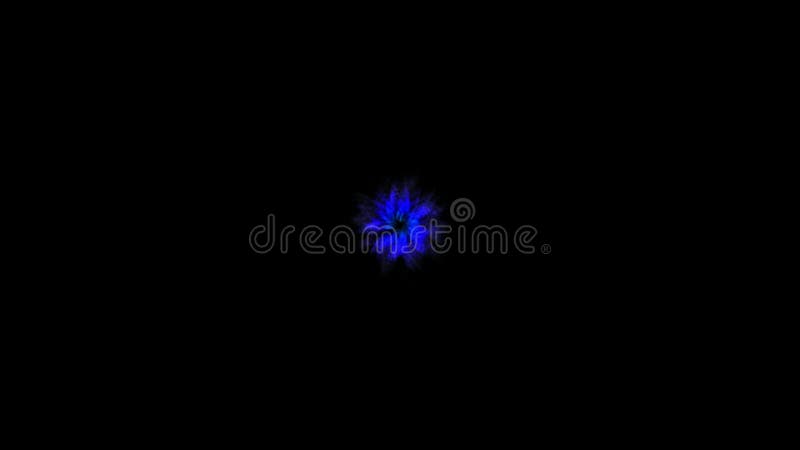 Abstract Blue Pulsating Glow Element from Particles and Dots. Explosion ...