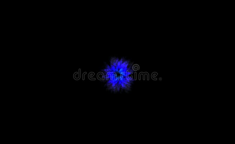 Abstract Blue Pulsating Glow Element from Particles and Dots. Explosion ...