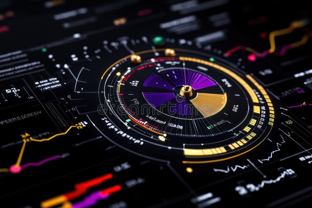 Abstract Blue and Purple Background with Business Data Analytics Charts ...