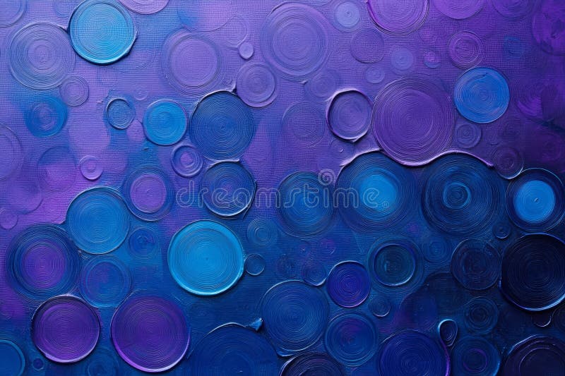 Abstract Blue and Purple Circle Pattern Painting Abstract Painting with ...