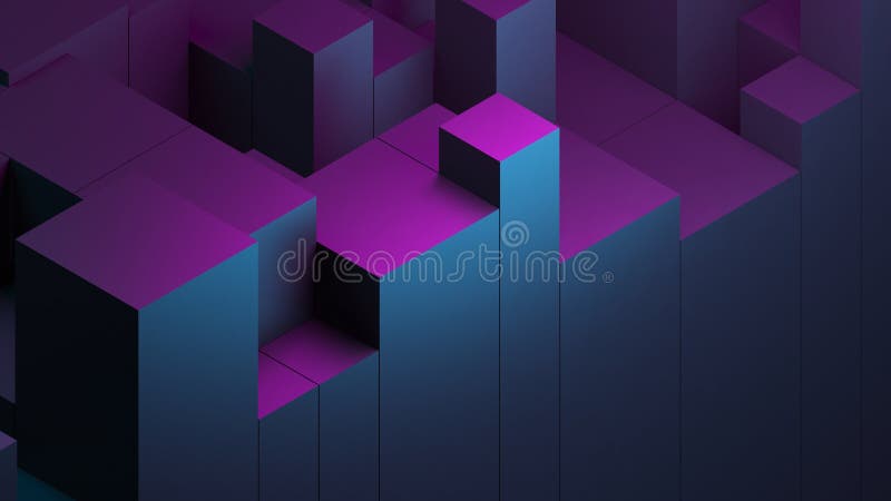 Abstract Blue Purple Digital Data Background 3d Render Polygon ...